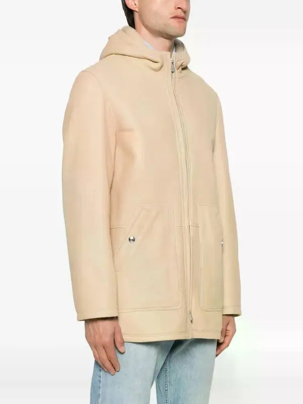 Eleventy Hooded Leather Jacket