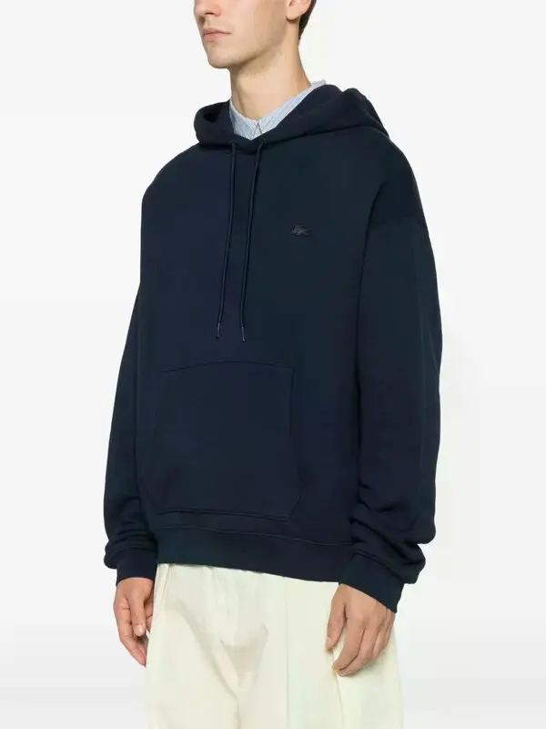 Lacoste Logo-appliqué Drawstring Hoodie - Blue