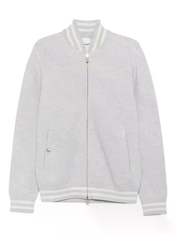 Eleventy Stripe-trim Wool Bomber Jacket