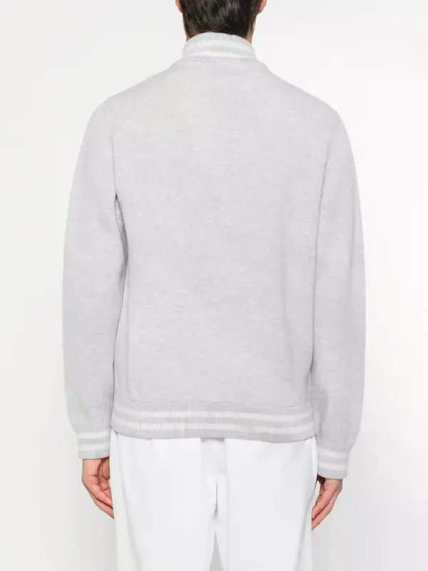Eleventy Stripe-trim Wool Bomber Jacket