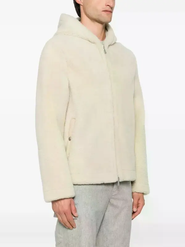 Eleventy Hooded Shearling Jacket