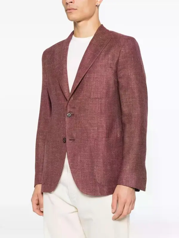 Eleventy Single-breasted Patch-pocket Blazer - Red