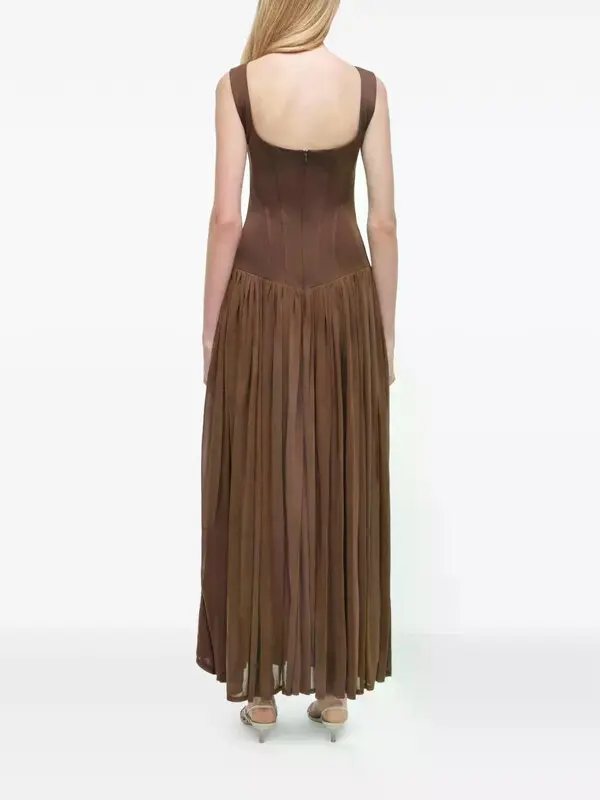 Simkhai Jamie Square-neck Midi Dress - Brown