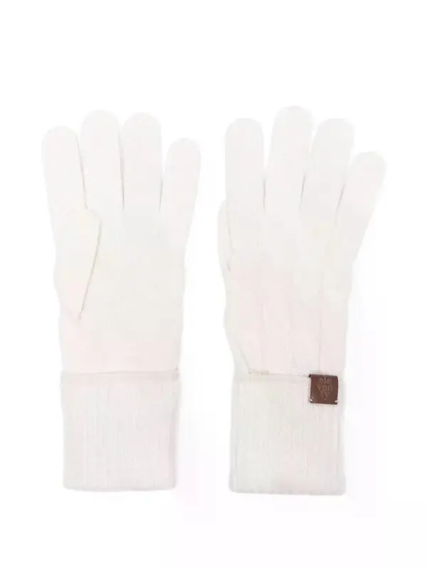 Eleventy Cable-knit Gloves - Neutrals