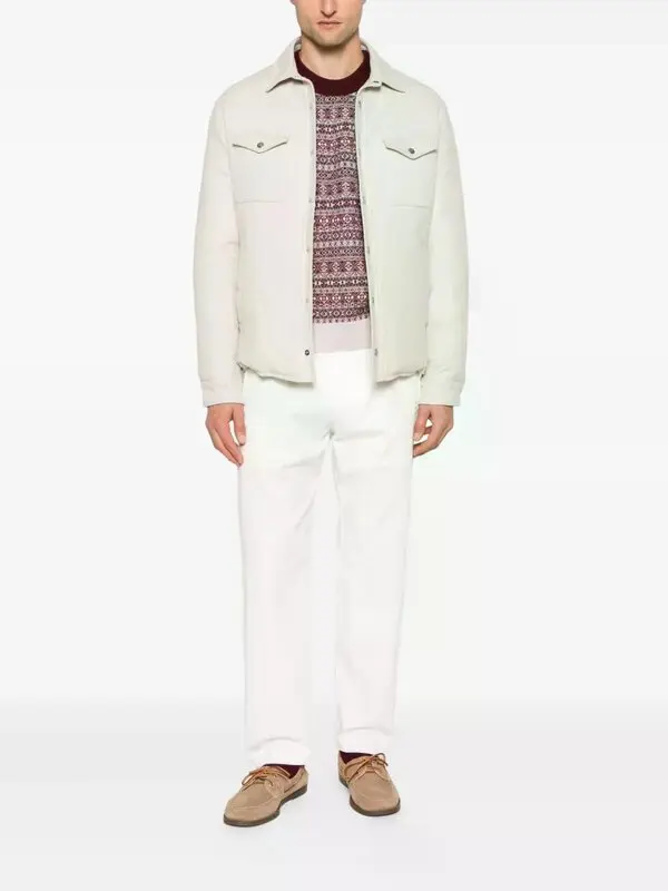 Eleventy Jacquard Crew-neck Sweater