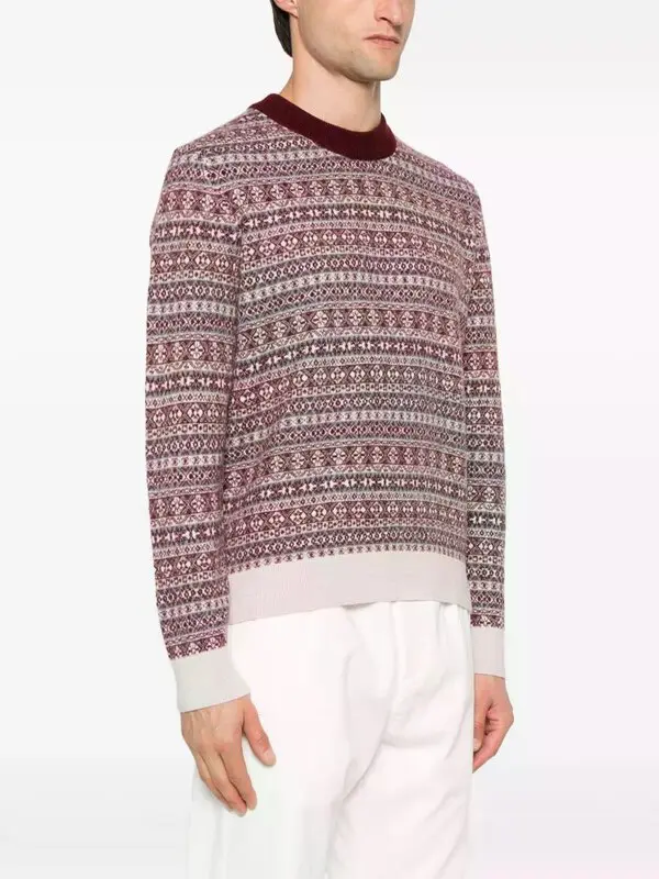 Eleventy Jacquard Crew-neck Sweater