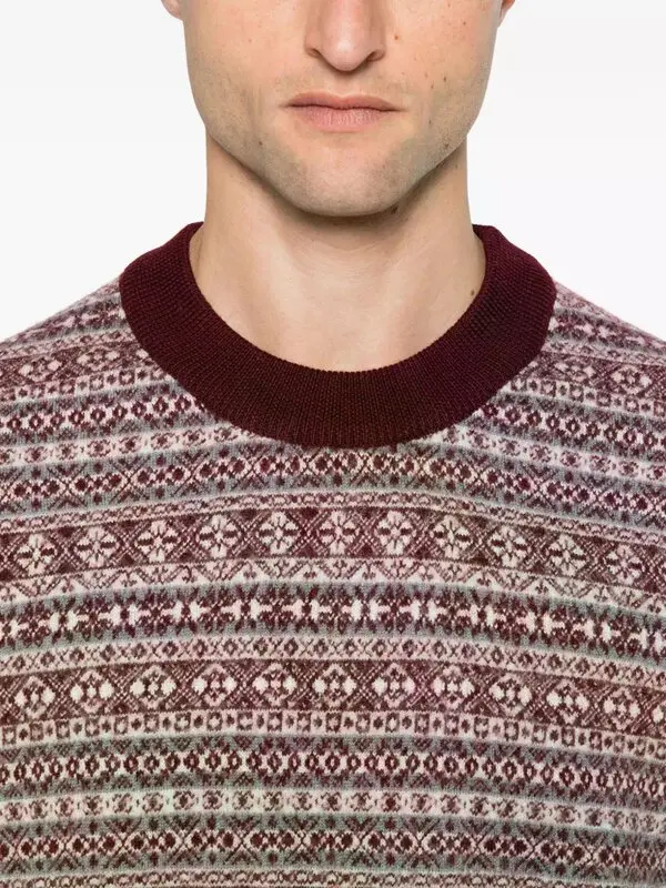 Eleventy Jacquard Crew-neck Sweater