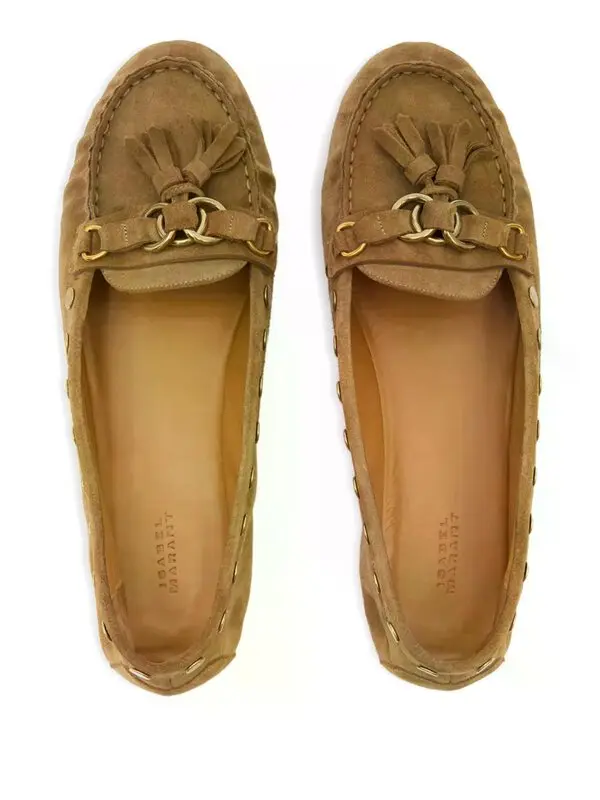 Isabel Marant Étoile Faxel Tassel Studded Loafers - Brown