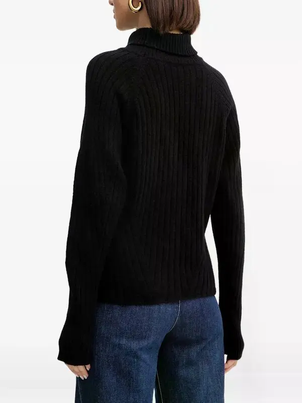SIMONA CORSELLINI Ribbed Turtleneck Sweater - Black