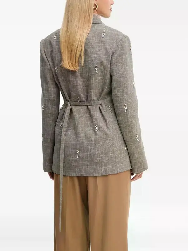 SIMONA CORSELLINI Embellished Blazer With Belt Detail