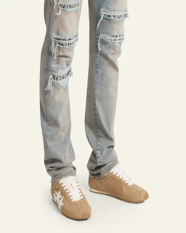 Amiri Pacific Flat Suede & Leather Low-top Sneakers