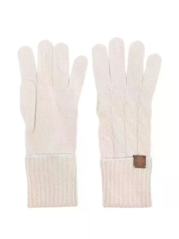 Eleventy Cable-knit Cashmere Gloves