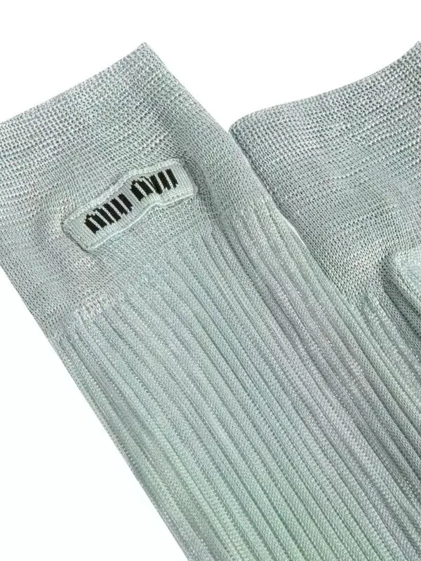 Miu Miu Logo-patch Socks