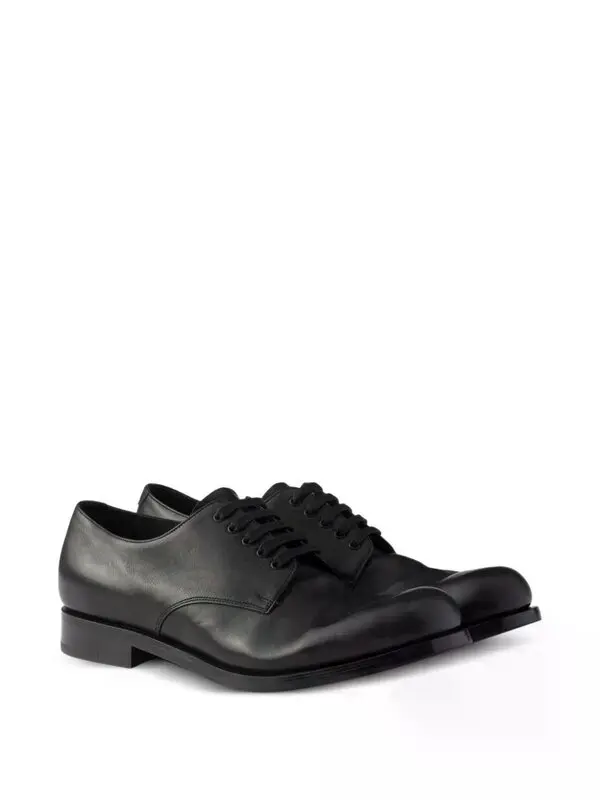 Prada Laced Leather Derby Shoes