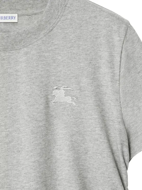 Burberry Equestrian-knight Ruched-side T-shirt - Grey
