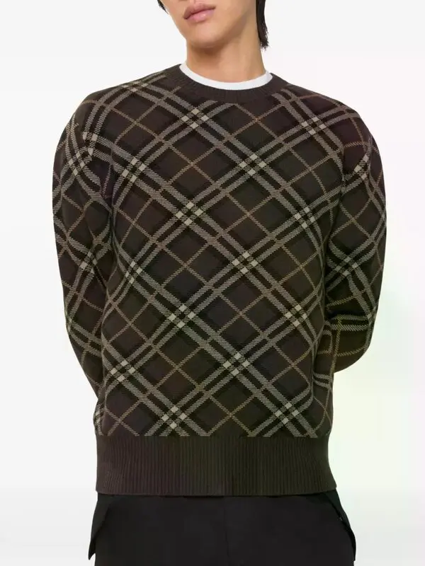 Burberry Check Wool Cashmere Sweater