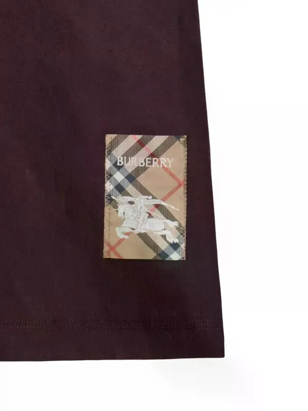 Burberry Check-label Cotton T-shirt - Red
