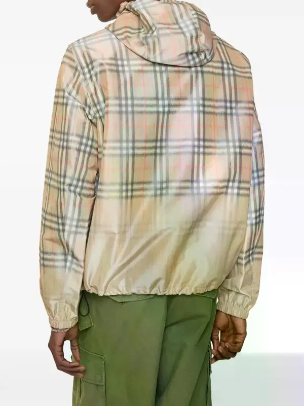 Burberry Gradient Check Hooded Lightweight Jacket