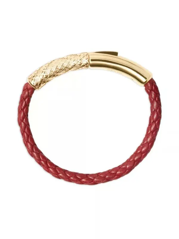 Burberry Braided Leather Bracelet - Red