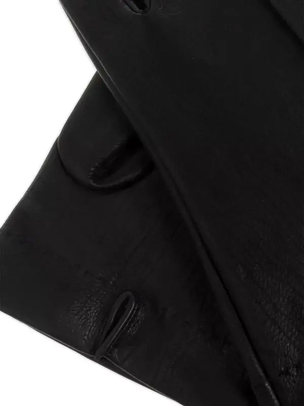 Burberry Topstitch Leather Gloves - Black