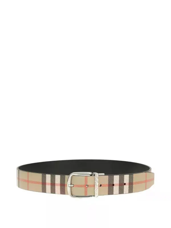 Burberry Reversible-check Buckle Belt - Brown