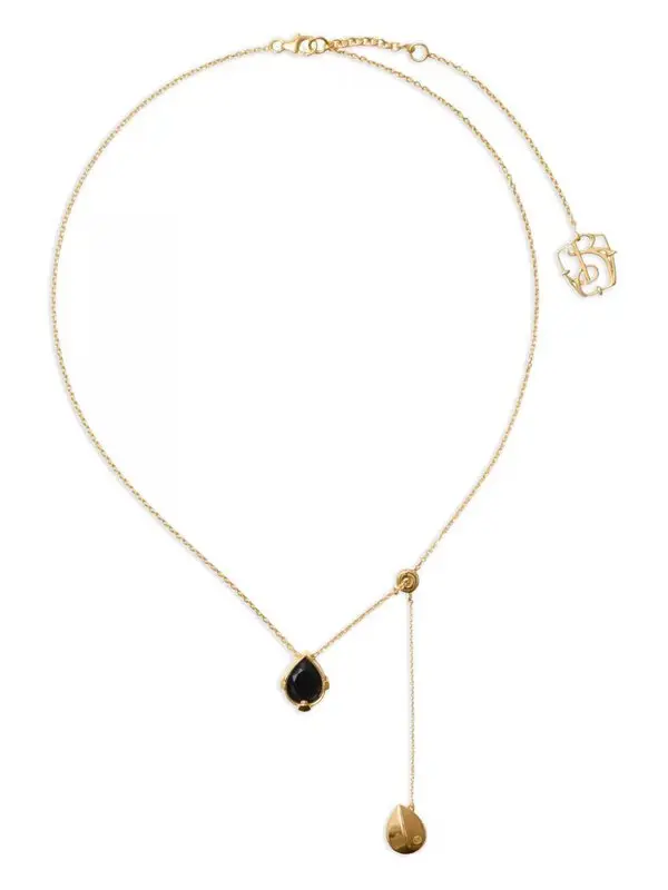 Burberry Shield Onyx Pendant Necklace - Gold