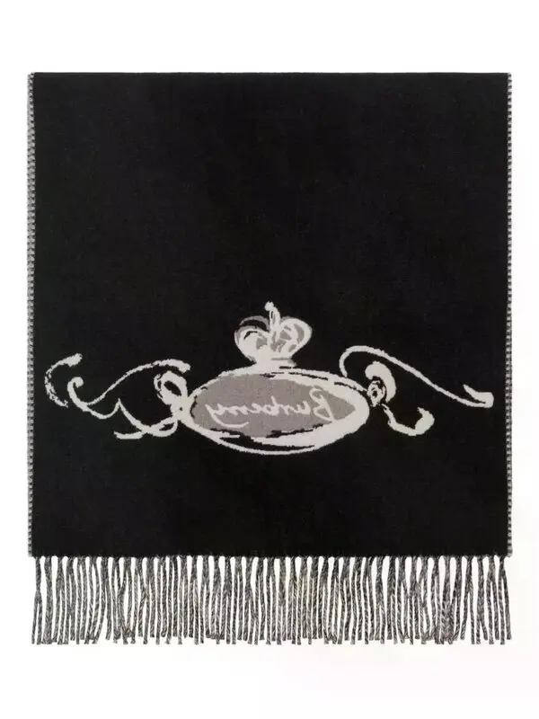 Burberry Castle-graphic Cashmere Scarf - Grey