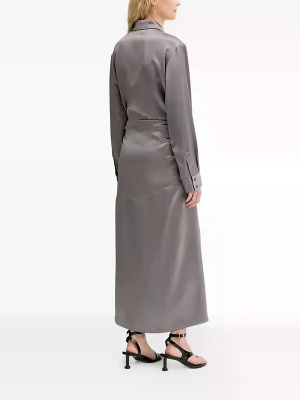 isabelle ruched dress Buy ISABELLE BLANCHE Ruched Shirt Maxi Dress - Grey At 14% Off