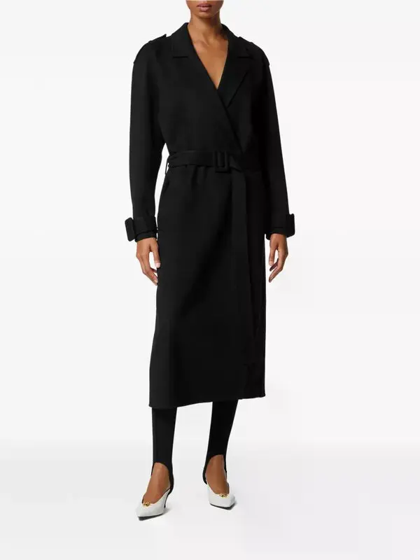 Versace Belted Buttoned Coat