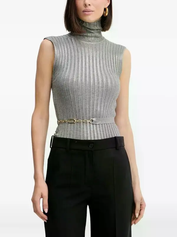 SIMONA CORSELLINI Turtleneck Ribbed Top
