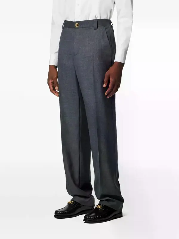 Versace Micro-checked Wool Trousers