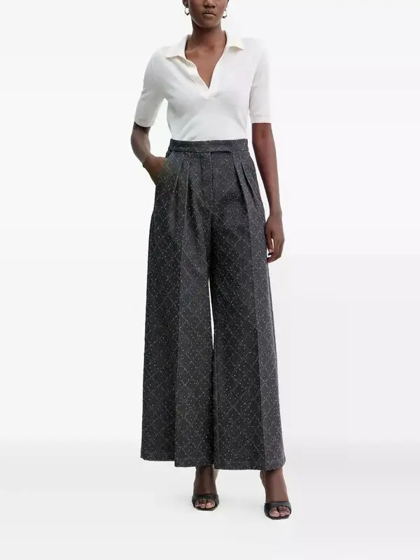 SIMONA CORSELLINI Pleated Patterned Trousers