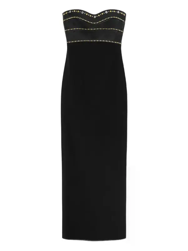Versace Studded Strapless Maxi Dress