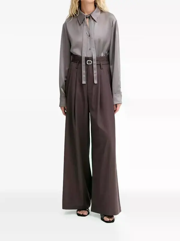 ISABELLE BLANCHE Tie-detail Shirt - Grey