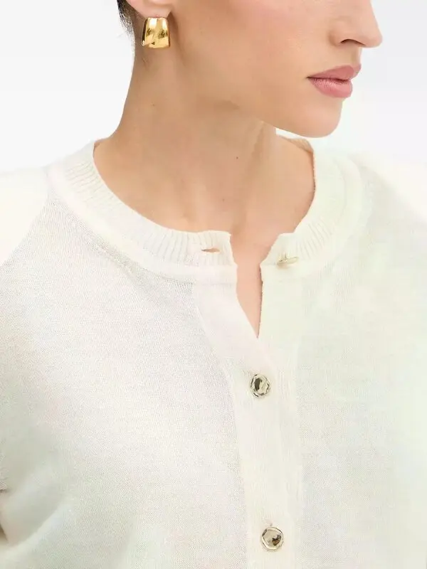 SIMONA CORSELLINI Button-embellished Cardigan - Neutrals