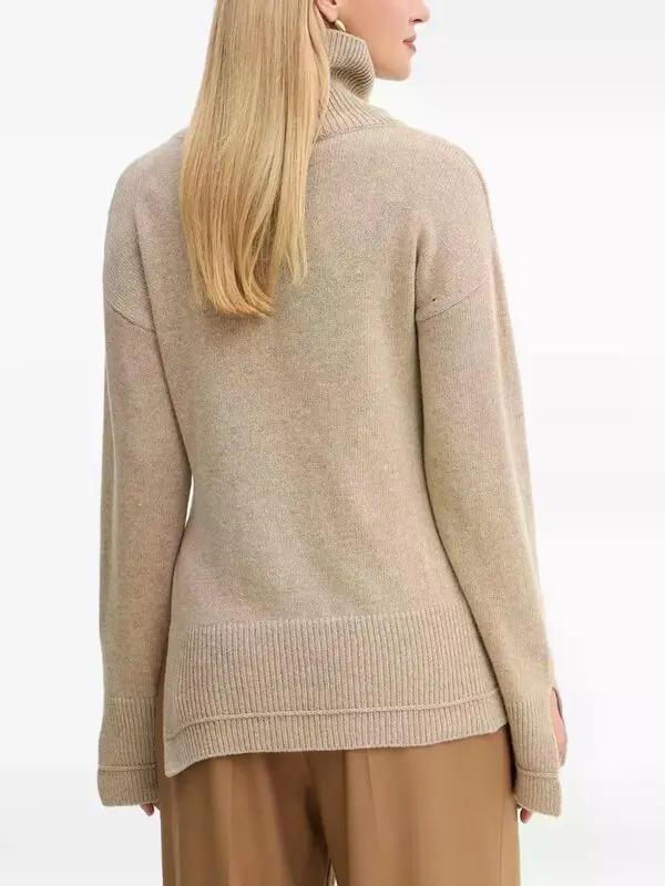 SIMONA CORSELLINI Turtleneck Sweater With Side Slits - Neutrals
