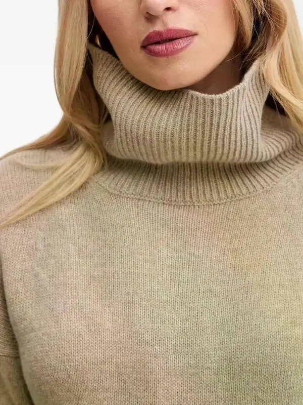 SIMONA CORSELLINI Turtleneck Sweater With Side Slits - Neutrals