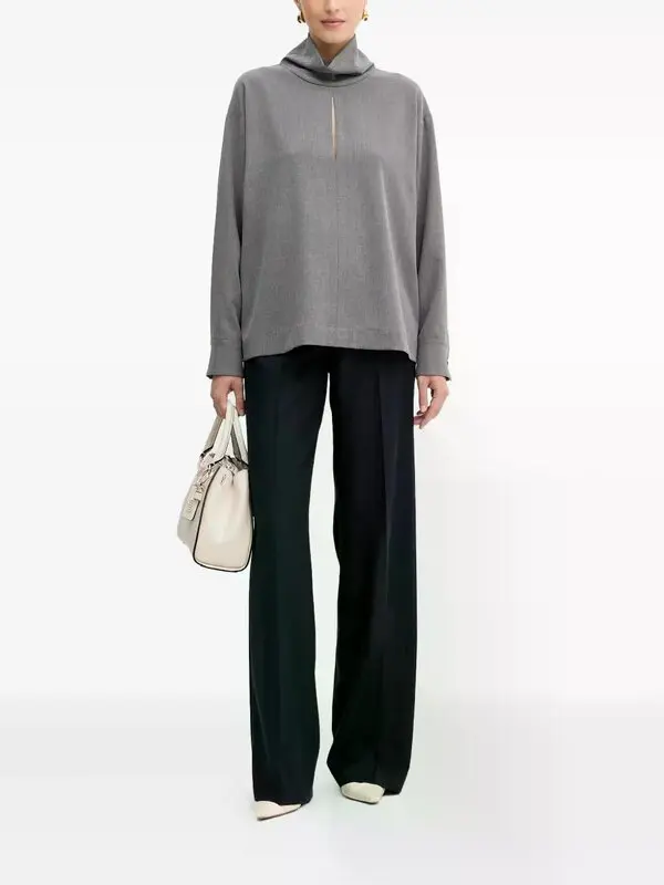 SIMONA CORSELLINI Keyhole Turtleneck Top