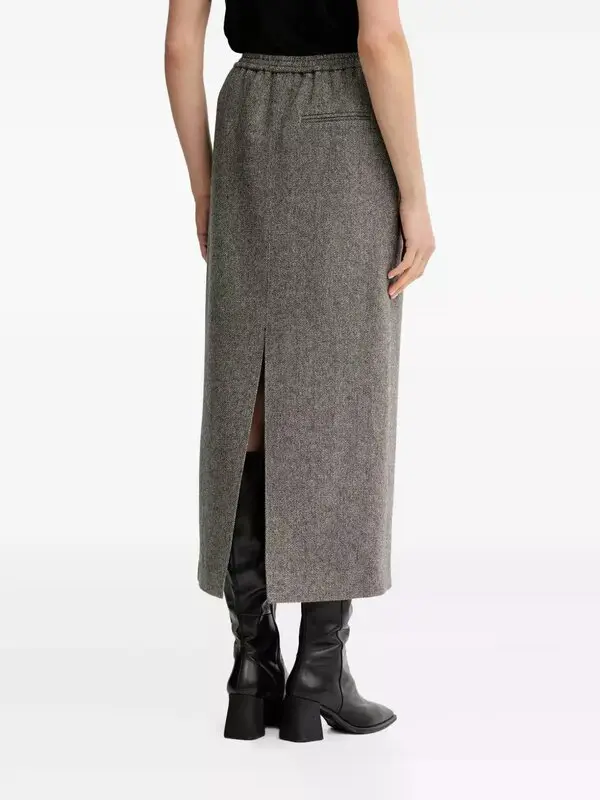 ISABELLE BLANCHE Herringbone Maxi Skirt With Elasticated Waist