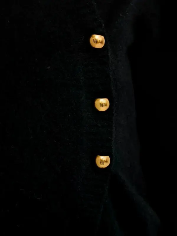 ISABELLE BLANCHE Button-up V-neck Cardigan - Black