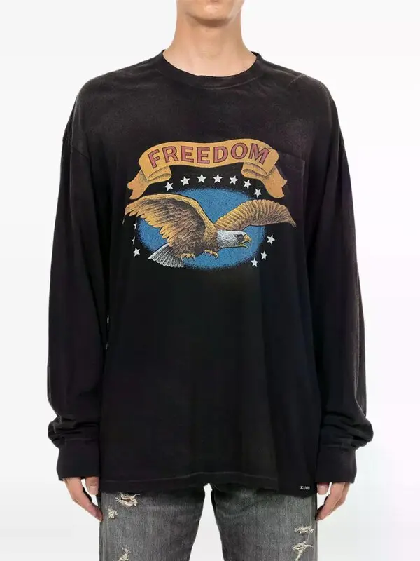 KAMIYA Eagle-graphic Long-sleeved Sweatshirt