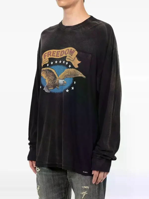 KAMIYA Eagle-graphic Long-sleeved Sweatshirt