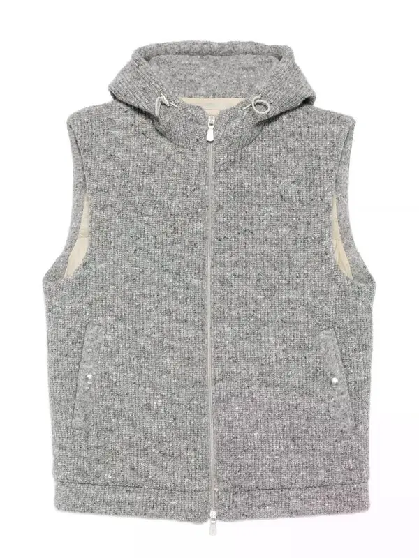 Eleventy Hooded Ribbed Gilet