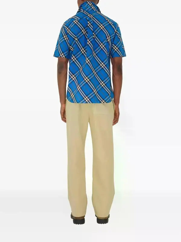 Burberry Check Cotton Shirt - Blue