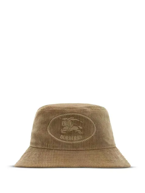 Burberry Knight-stamp Corduroy Bucket Hat - Neutrals