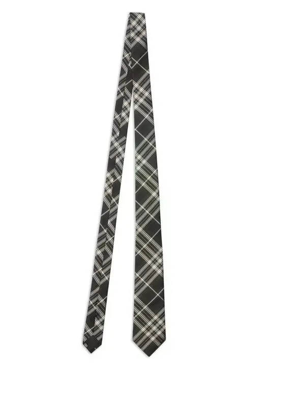 Burberry Check Silk Tie - Black