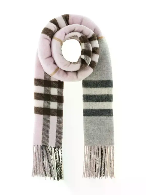 Burberry Fringed Check-pattern Scarf - Pink