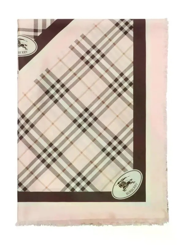 Burberry Check Knight Stamp Silk Scarf