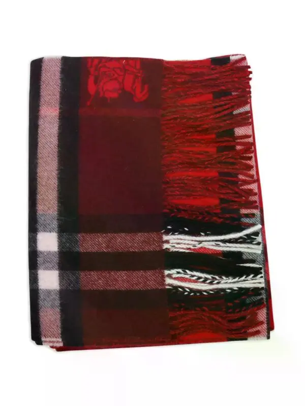 Burberry Checkered Scarf - Red
