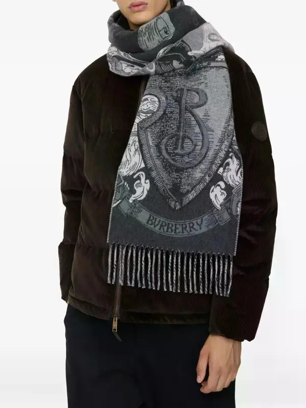 Burberry Etched Knight Cashmere Scarf